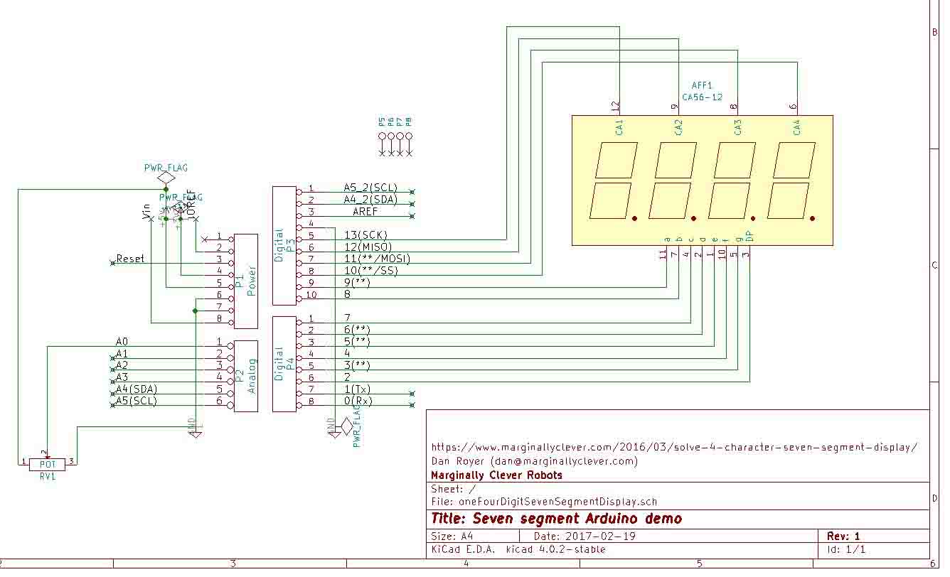one seven segment display schematic – Marginally Clever Robots